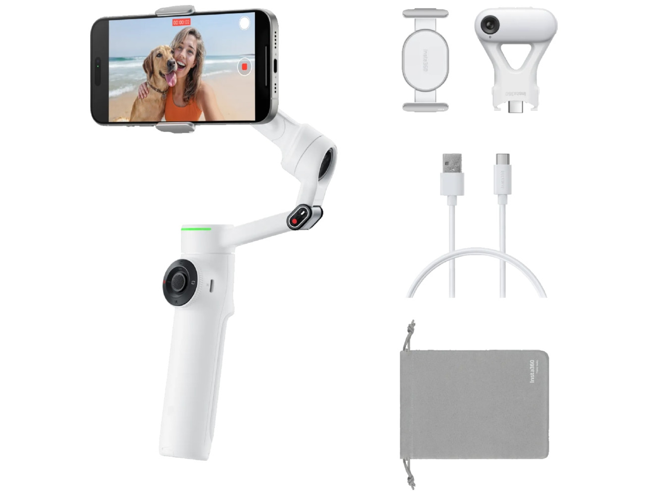 Insta360 Flow 2 Pro AI Tracker Bundle/ Summit White