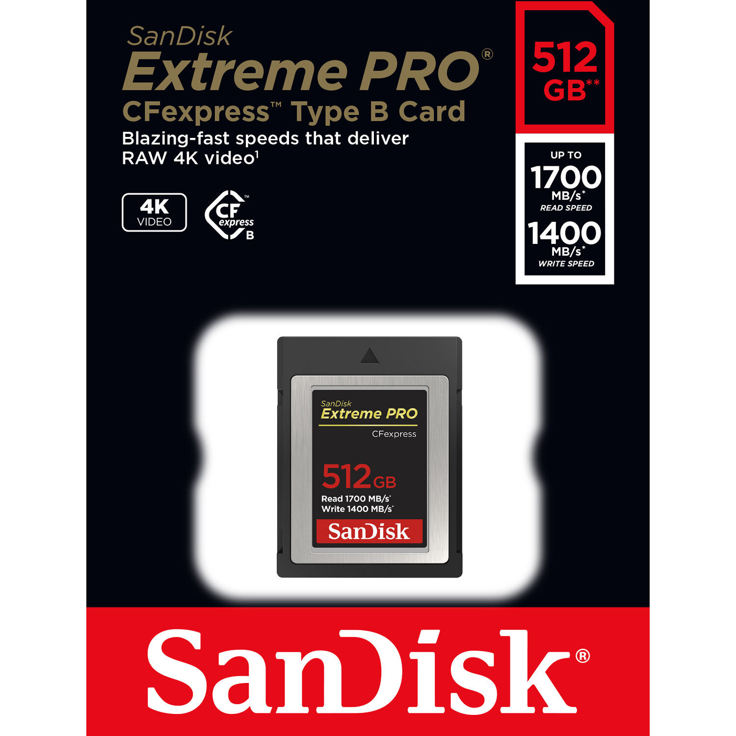 SanDisk CFexpress Extreme Pro 512GB 1700 / 1400MB/s type B