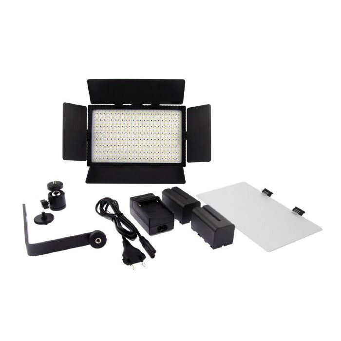 Falcon Eyes LED Lamp Set Dimbaar DV-384CT-K2 incl. Accu